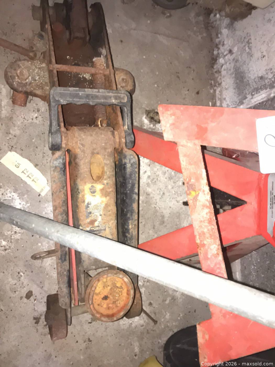 Steel 6-Ton Jack Stands, Floor Jack, Bench Vise, Oilers & Hardware ...