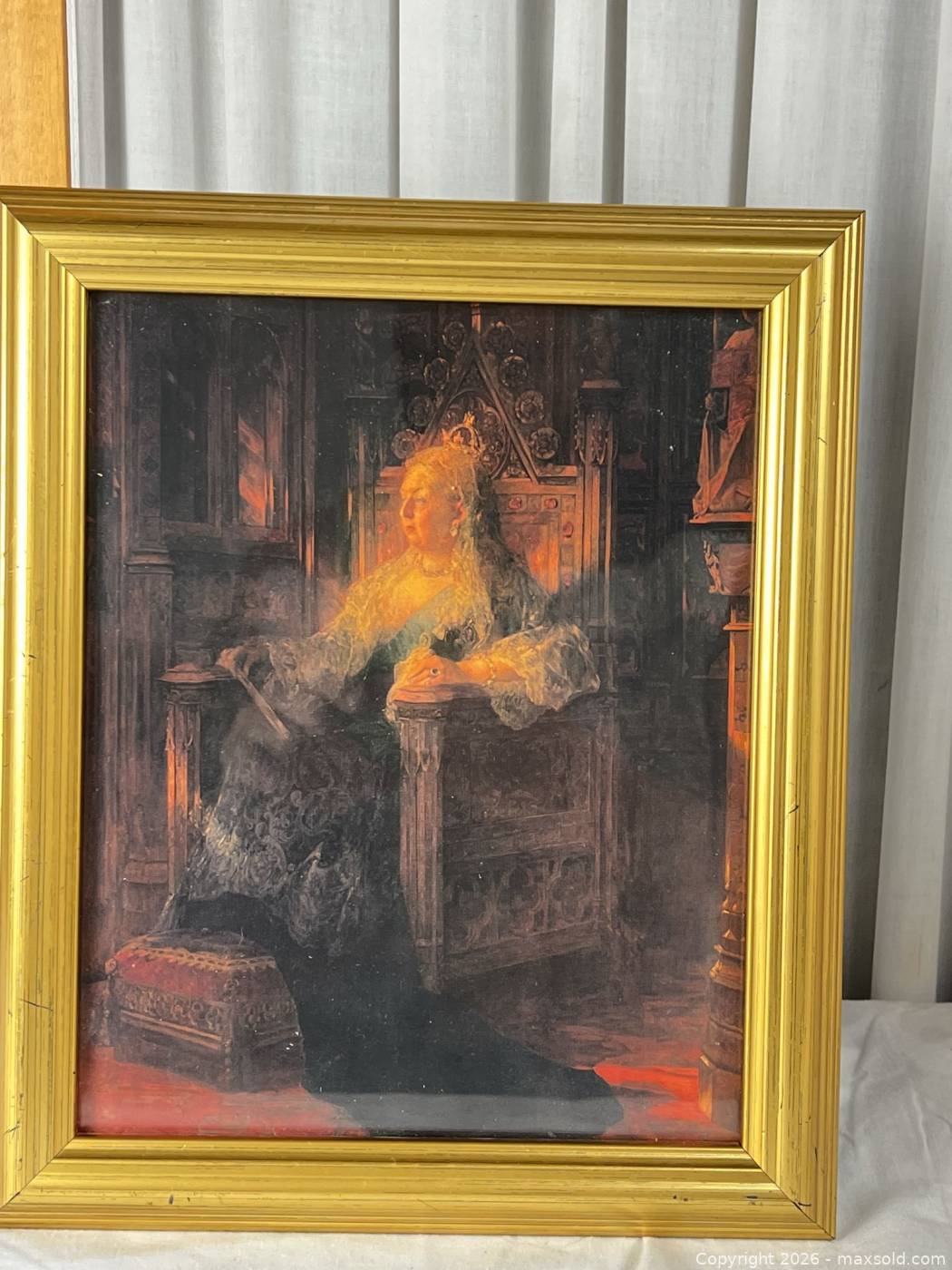 Gilt framed Victorian-style portrait print | Maxsold