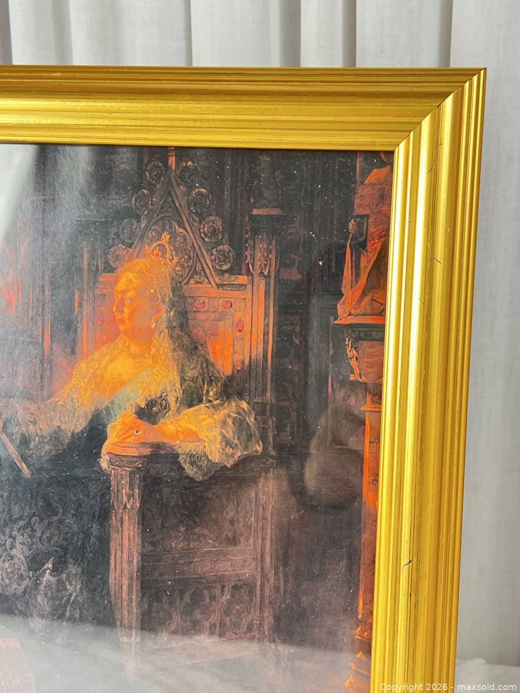 Gilt framed Victorian-style portrait print | Maxsold