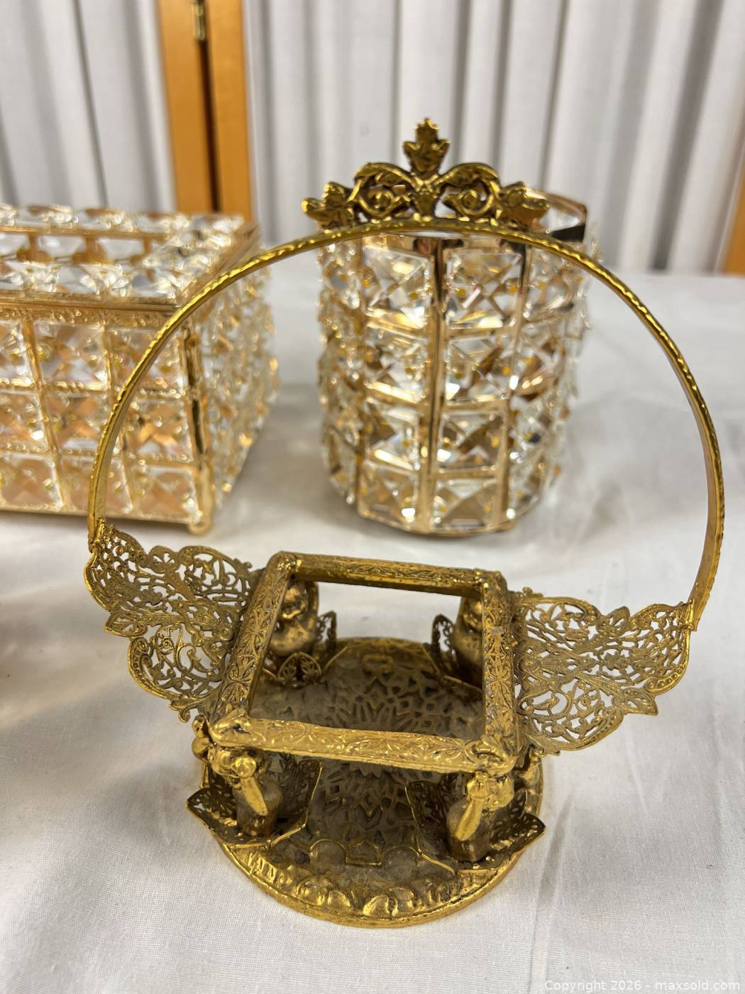 Gold-Tone Crystal Vanity & Desk Organizers | Maxsold