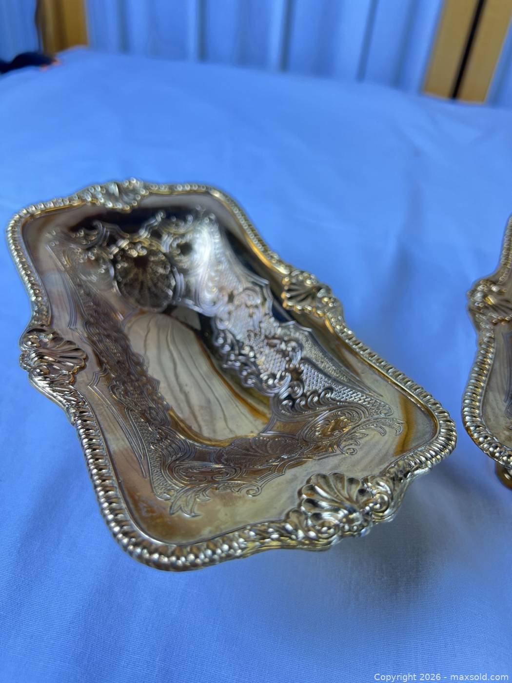 Pair Victorian Rococo Gold-Tone Trinket Trays | Maxsold