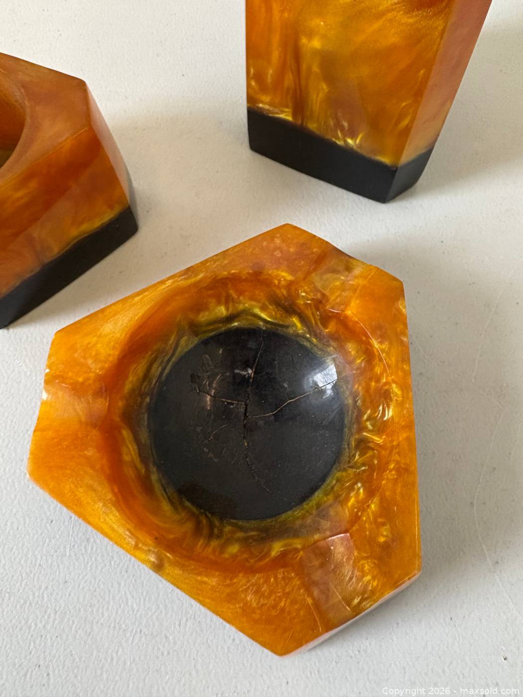 3-Piece Catalin Bakelite Lava Flow Desk Set | Maxsold