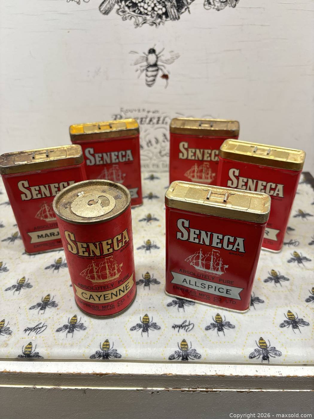 Seneca red spice tins set of 6 | Maxsold