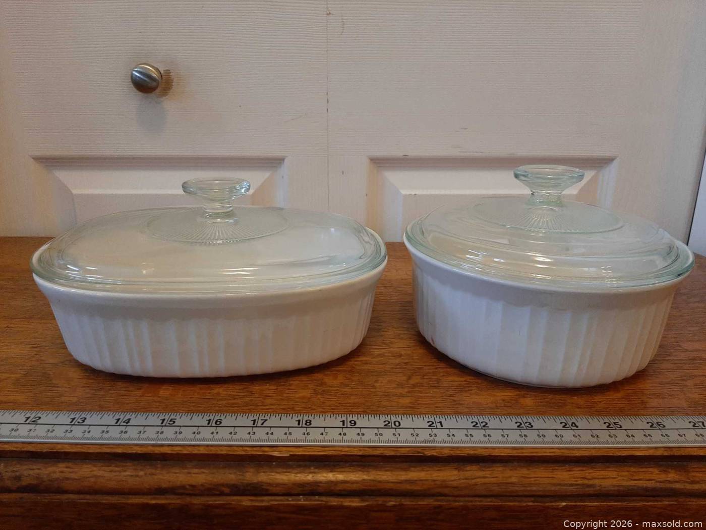 CorningWare French White casserole dishes with lids | Maxsold