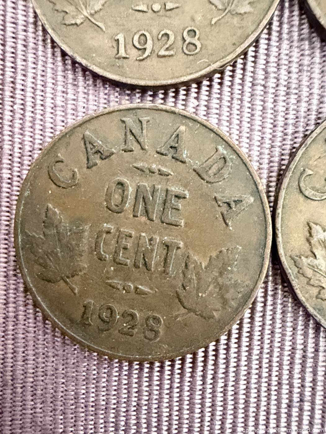 Four 1928 Canada one-cent coins | Maxsold