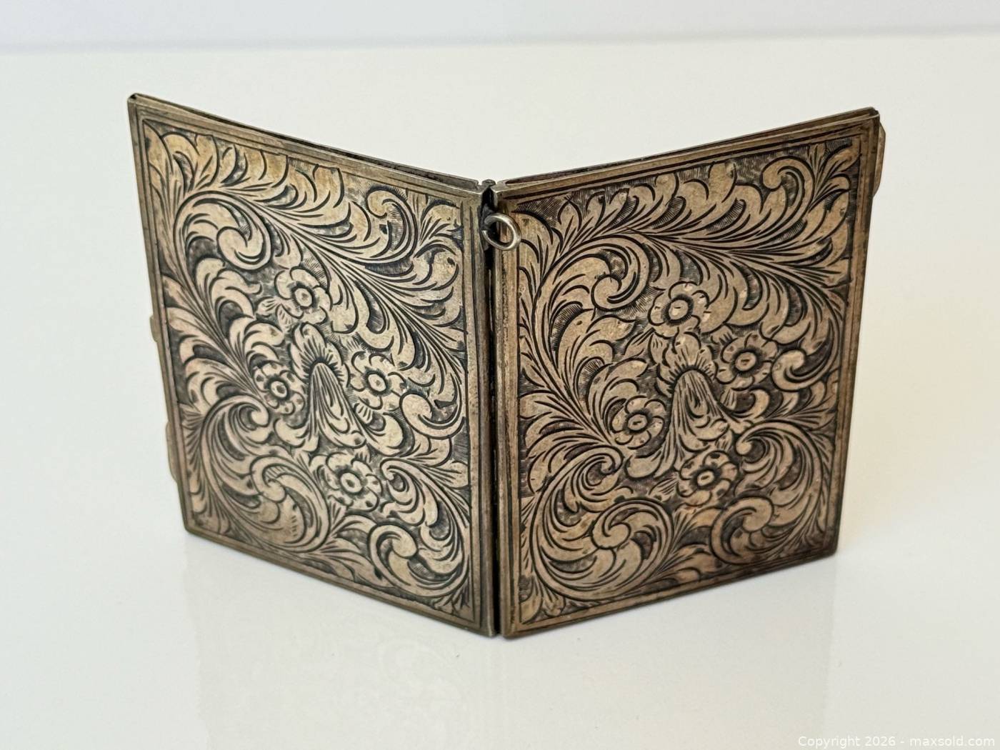 Engraved 800 Silver Folding Pocket Picture Frame | Maxsold
