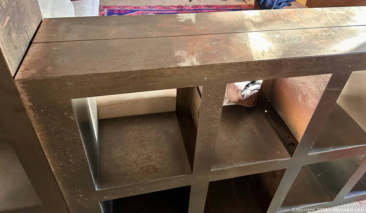 Industrial metal sheet shelving blocks | Maxsold