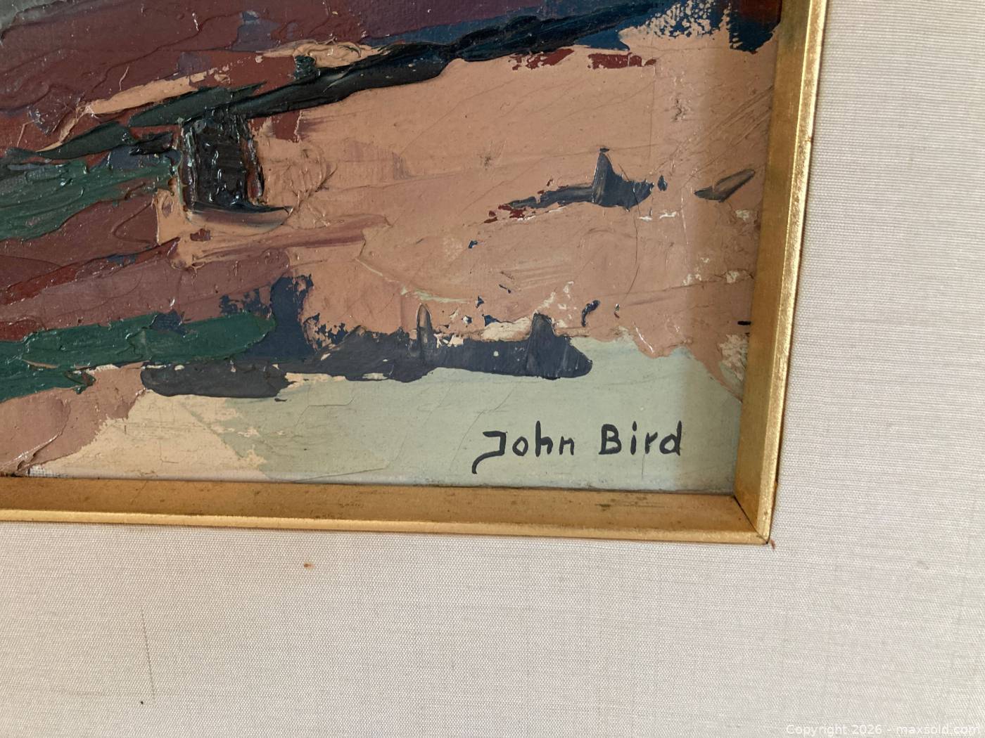John Bird signed oil painting, framed | Maxsold