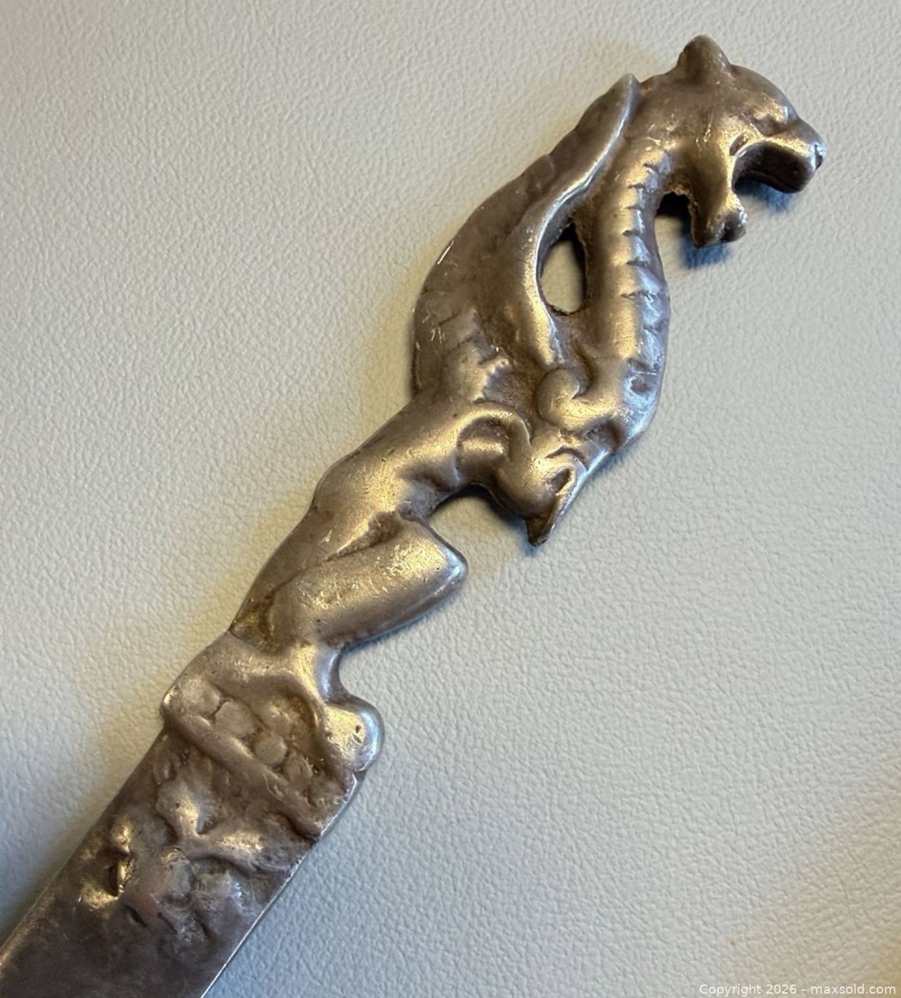 Antique George Wostenholm Sheffield straight razor and cast metal ...