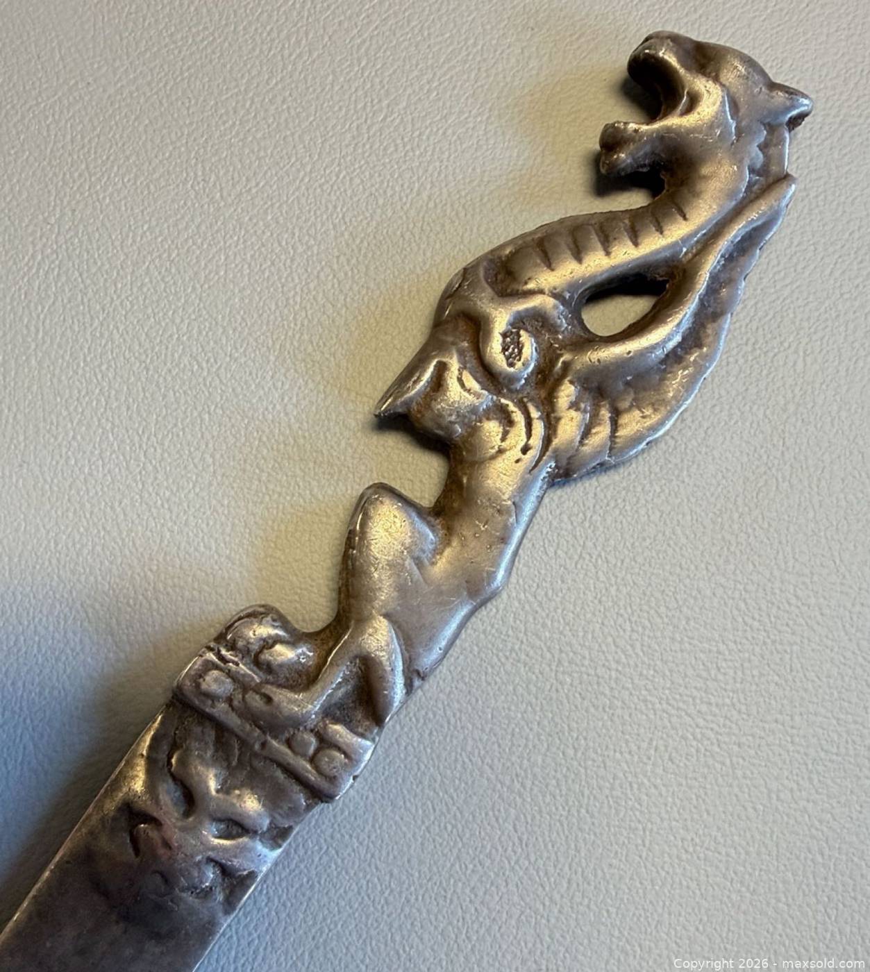 Antique George Wostenholm Sheffield straight razor and cast metal ...