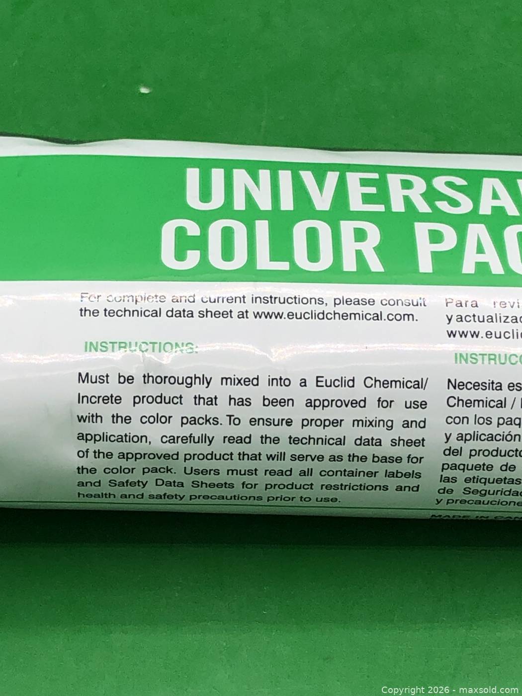 Euclid Chemical Universal Color Pack, Standard Gray, 2 pcs | Maxsold