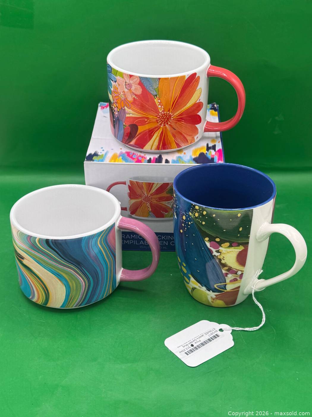 Etta Vee for Izzy & Oliver ceramic mugs, 3pcs | Maxsold