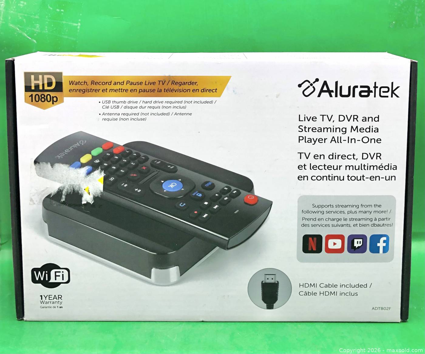Aluratek Live TV DVR Streaming Player ADTB02F | Maxsold