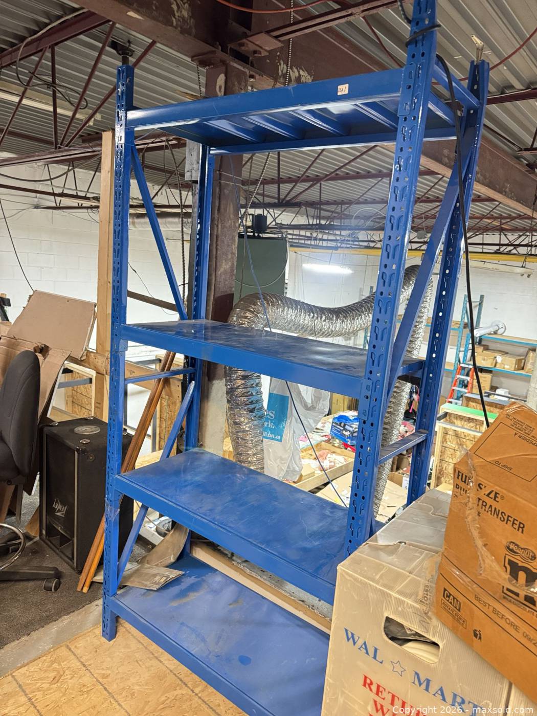 Blue metal shelving unit 79x40x16 in | Maxsold