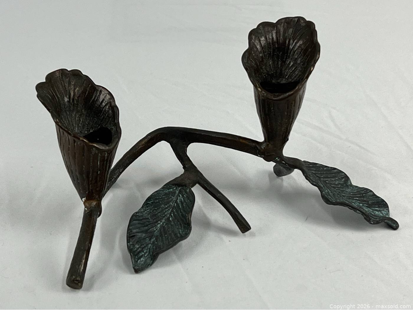 Cast Metal Leaf and Flower Candleholder | Maxsold