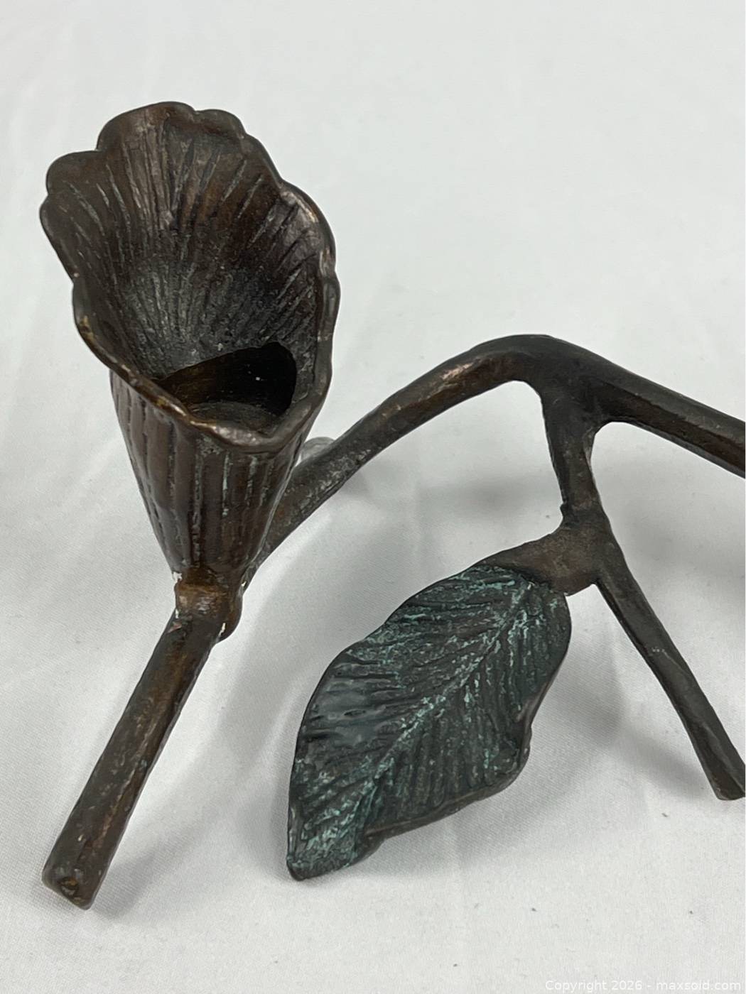 Cast Metal Leaf and Flower Candleholder | Maxsold