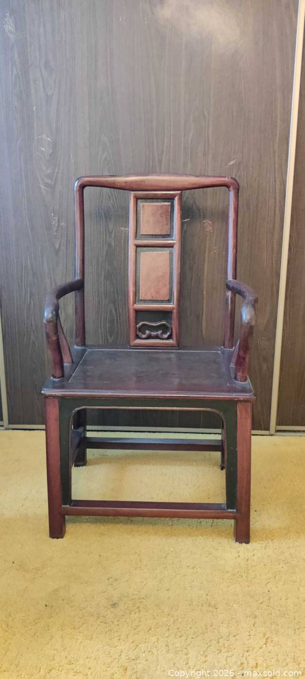 Vintage Asian-Style Wooden Armchair | Maxsold