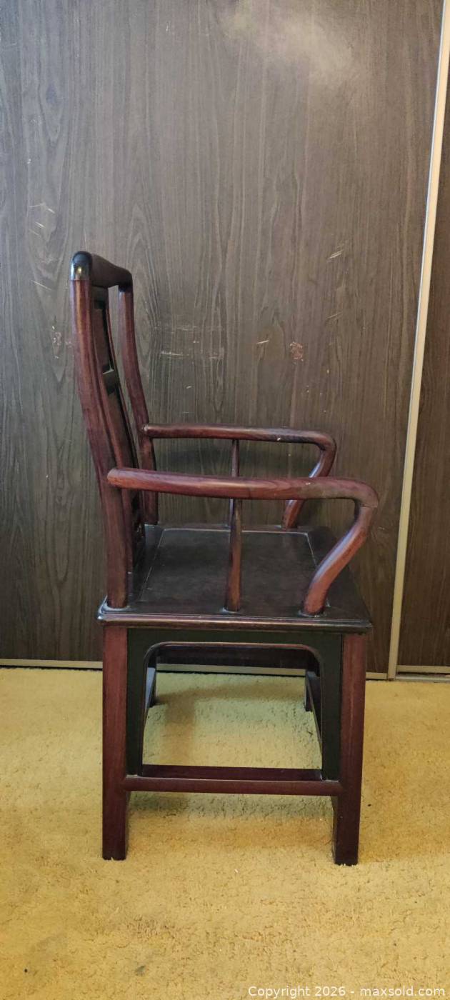 Vintage Asian-Style Wooden Armchair | Maxsold