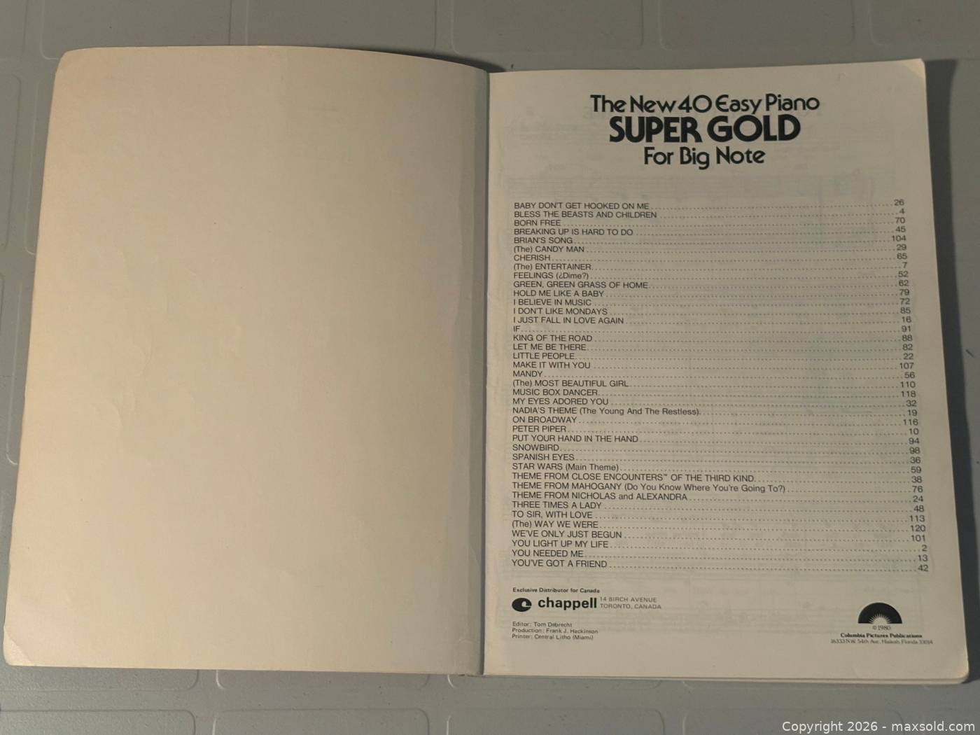 The New 40 Easy Piano Super Gold For Big Note sheet music book | Maxsold