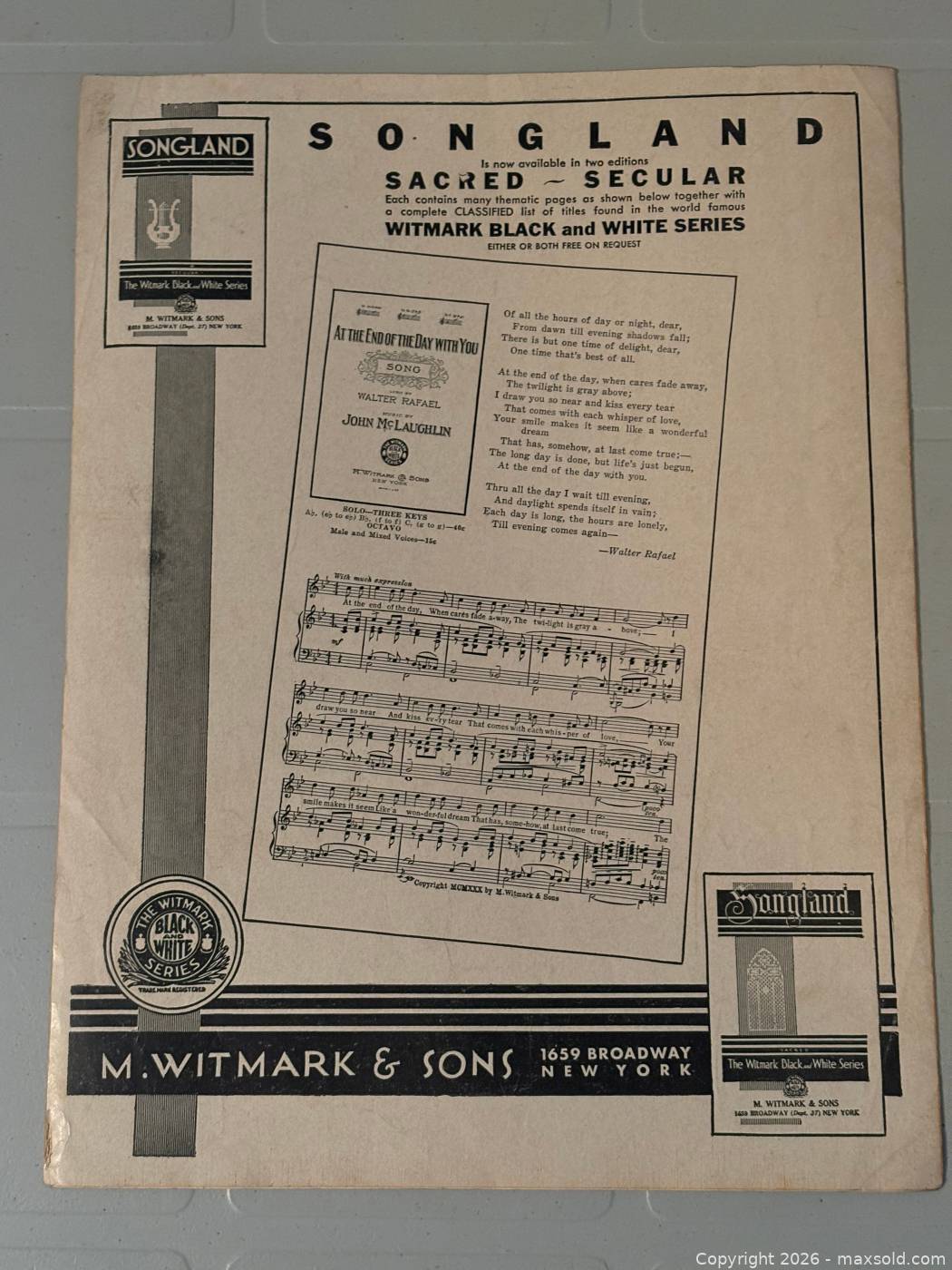 Vintage Dancing With Tears In My Eyes Sheet Music Autographed Rudy ...