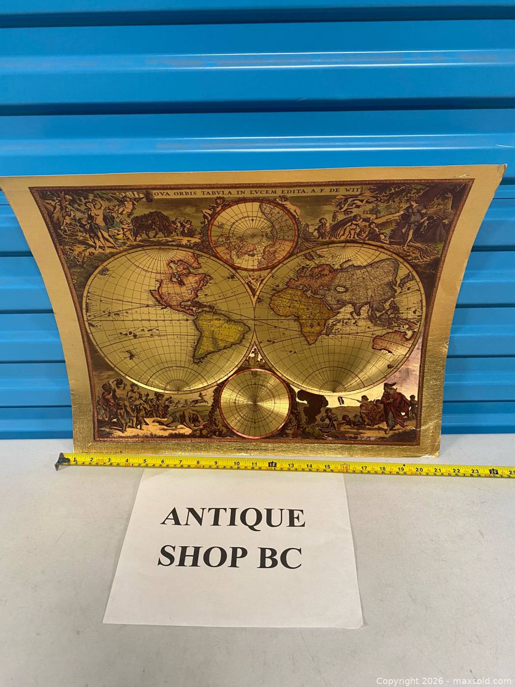 Gold foil world map art print | Maxsold