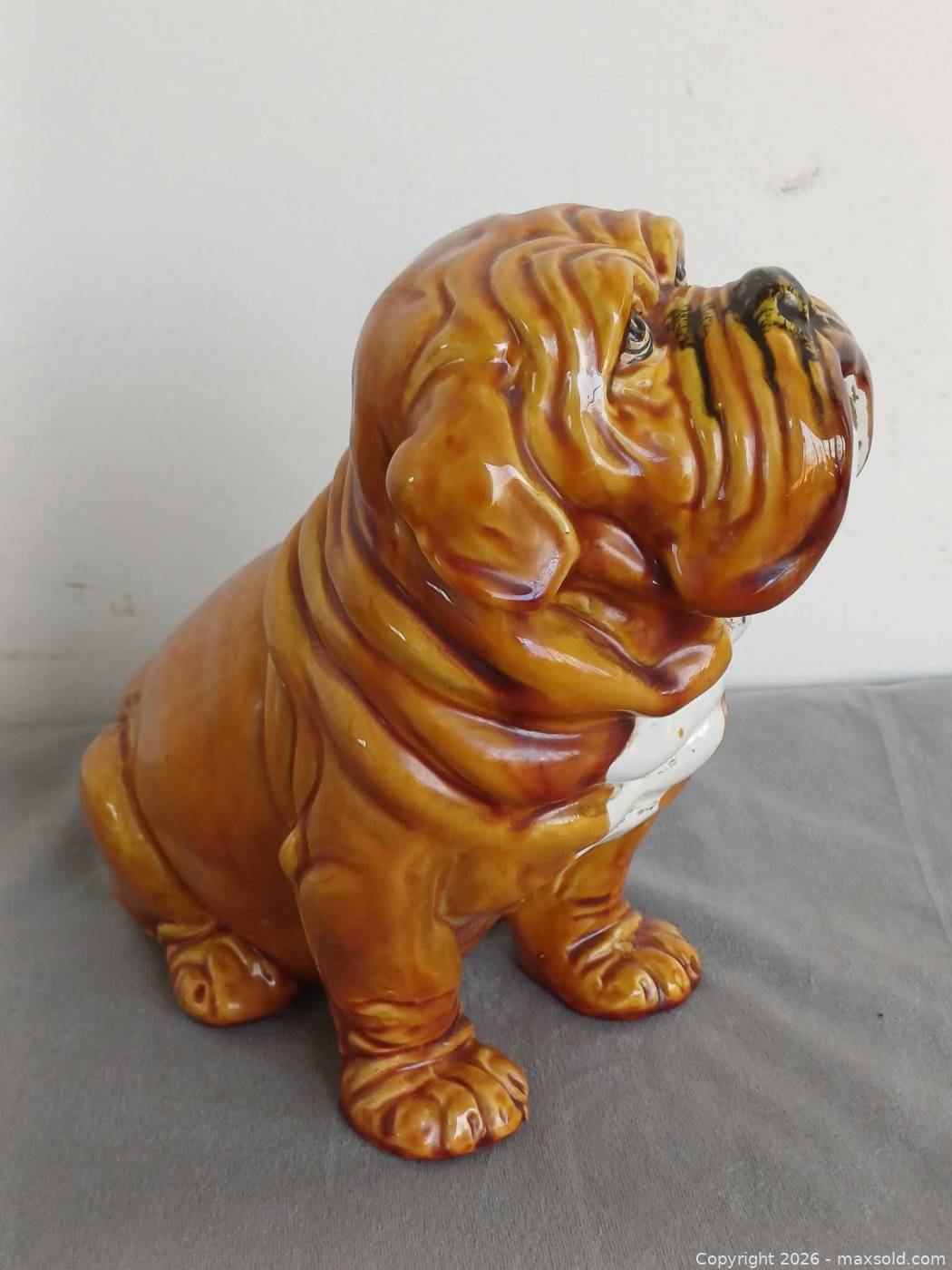 Vintage Bellini Pottery Majolica Bulldog Figurine 9" | Maxsold