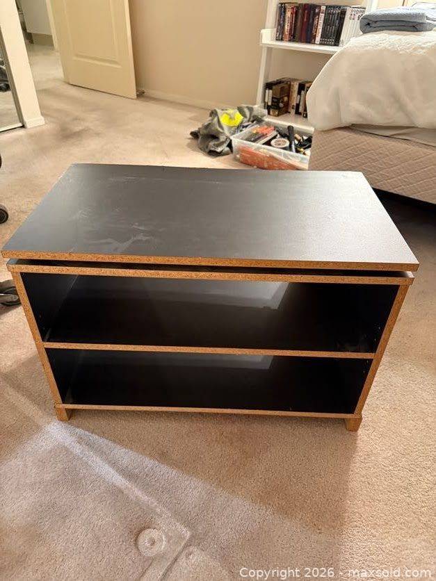 Black Matte Laminated TV Stand | Maxsold