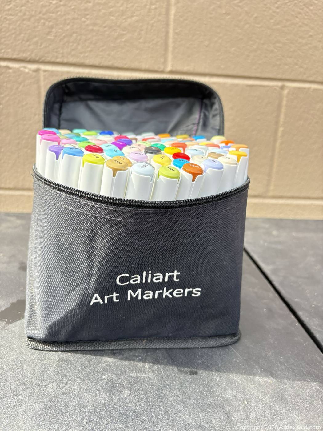 Caliart dual-tip art markers set with zip case | Maxsold