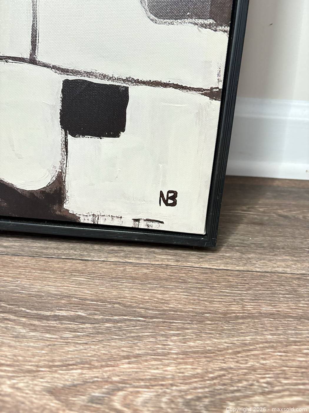 Framed monochrome abstract canvas wall art 20" x 30" | Maxsold