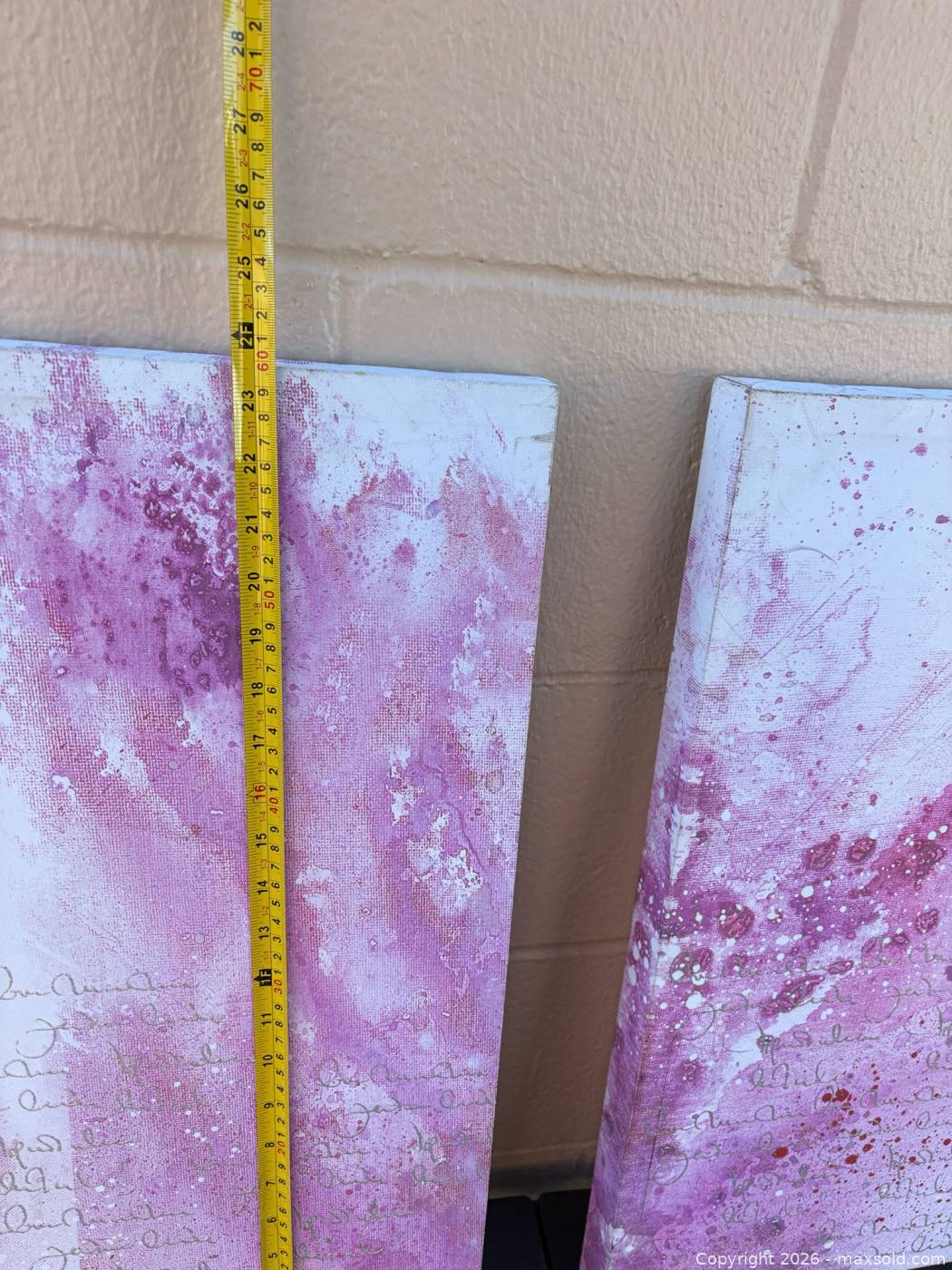 Two 24x24 in Pink Landmark Canvas Prints | Maxsold