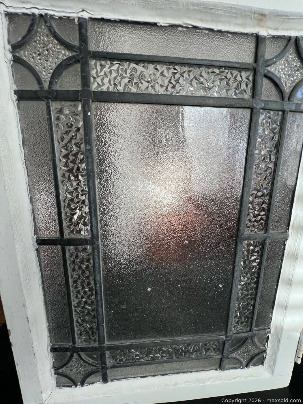Antique Leaded Textured Glass Window Panel | Maxsold