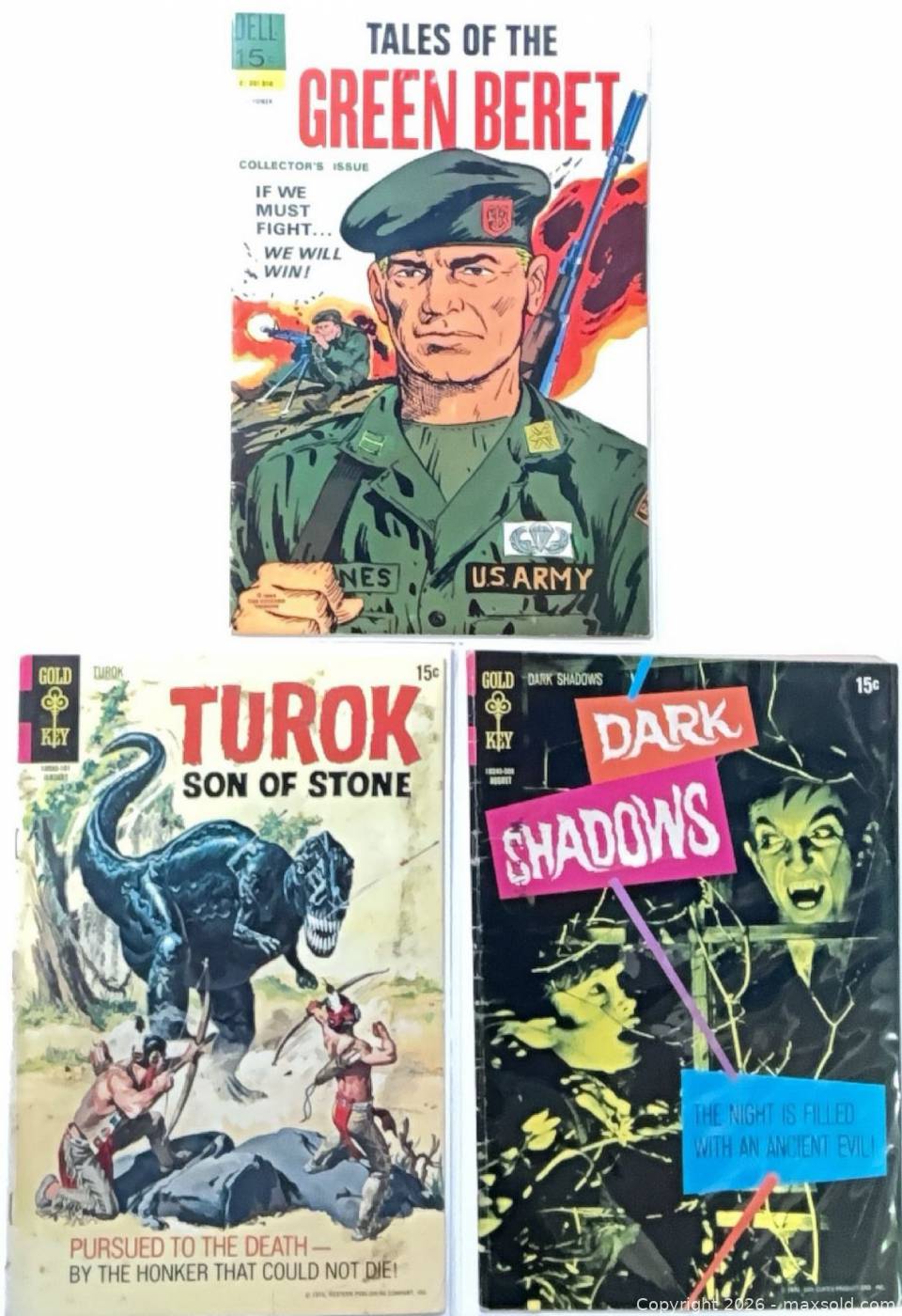 Vintage comic books: Green Beret, Turok, Dark Shadows | Maxsold