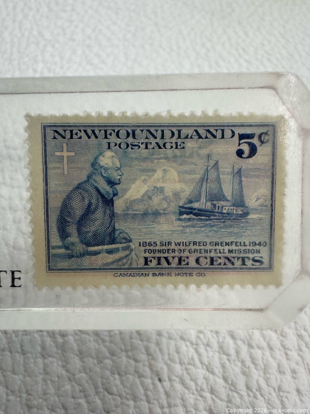 Vintage Newfoundland souvenir letter opener with encapsulated postage ...