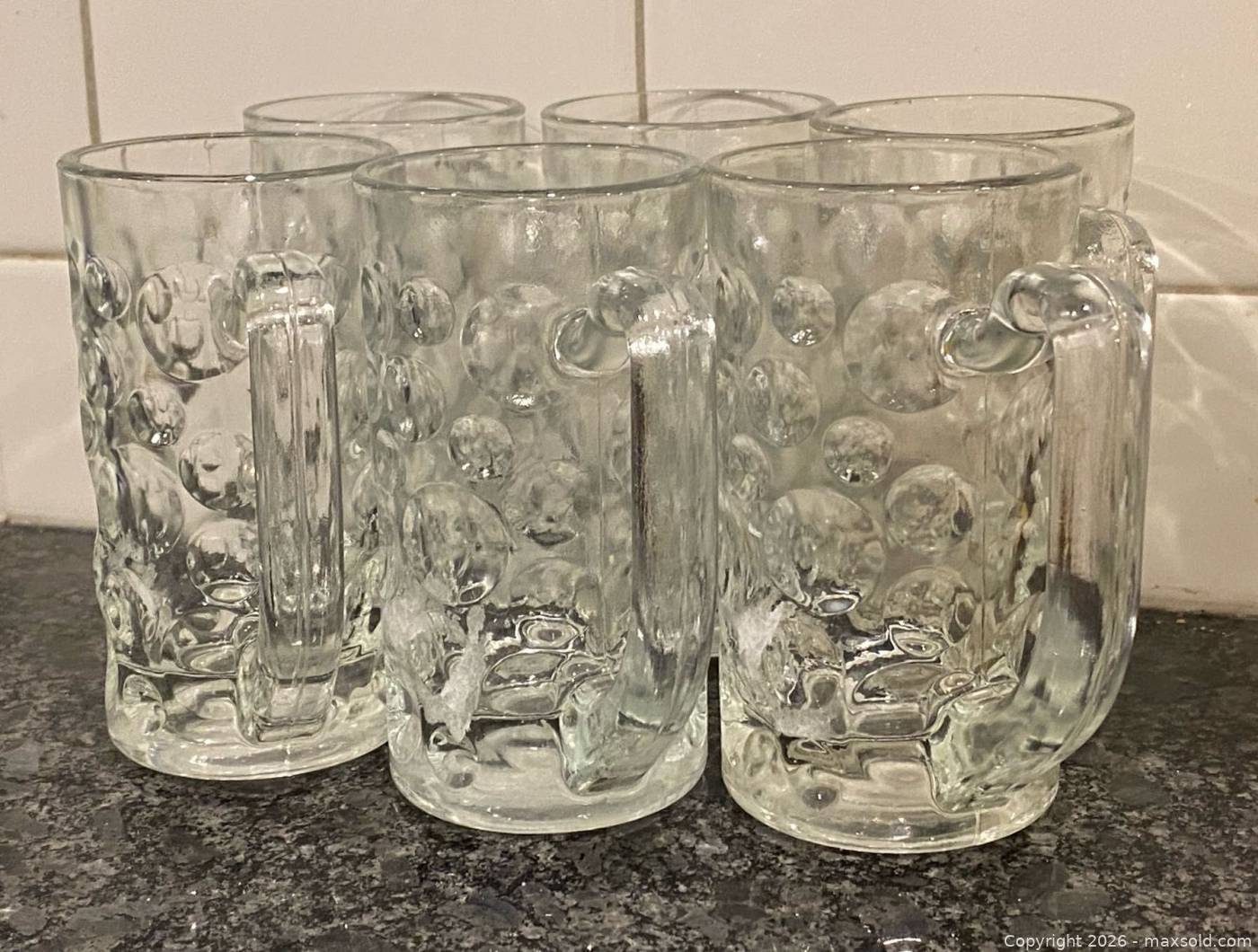 Dimpled Glass Beer Steins, Set of 6 | Maxsold
