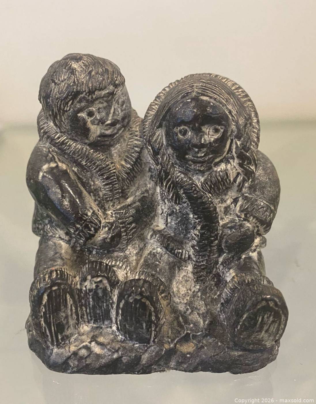 A Wolf Original Inuit Couple Sculpture | Maxsold