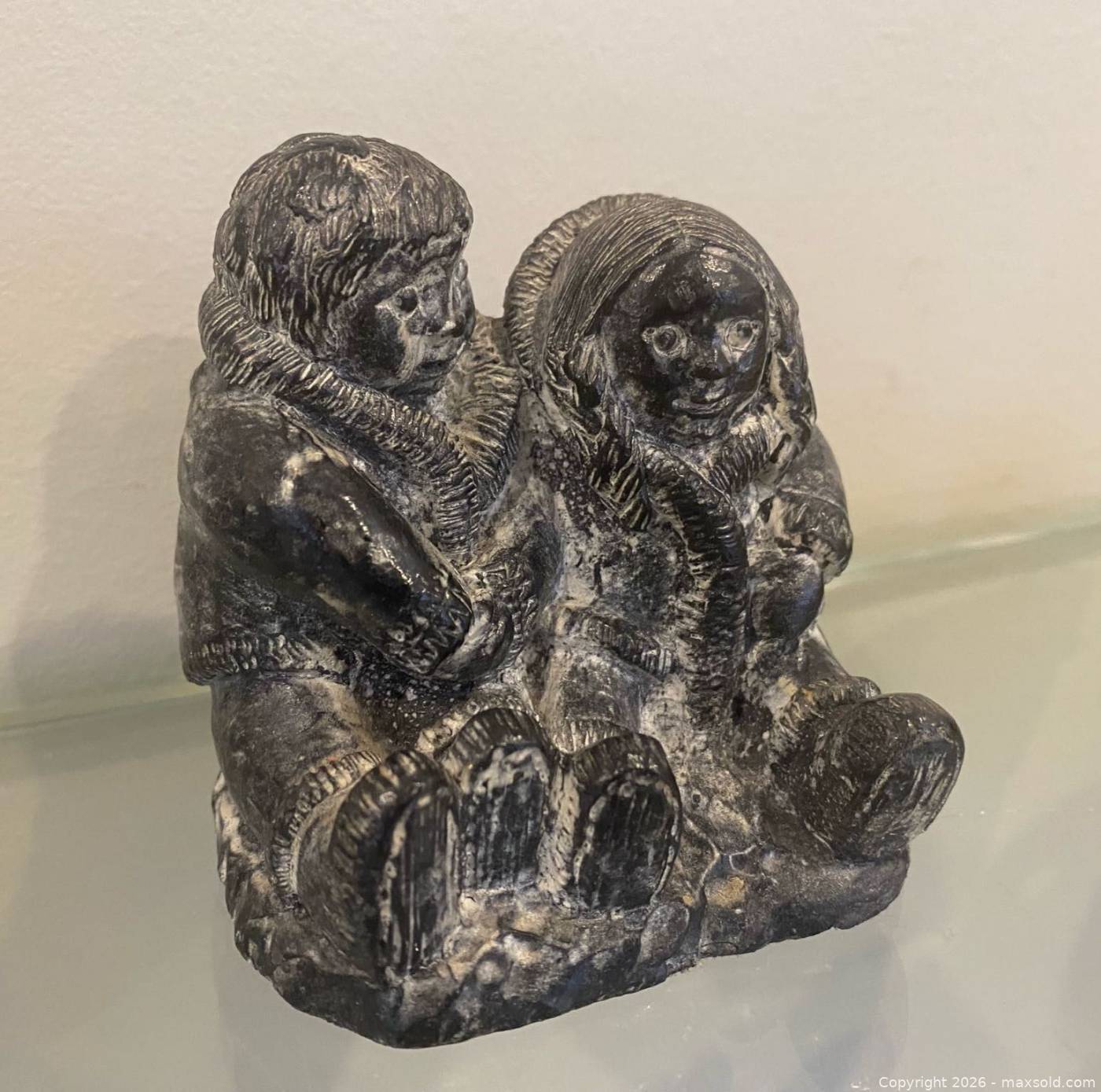 A Wolf Original Inuit Couple Sculpture | Maxsold