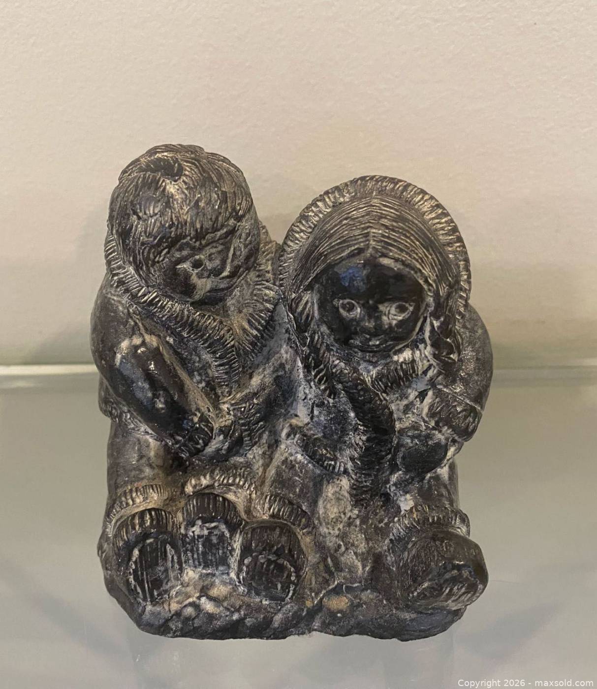 A Wolf Original Inuit Couple Sculpture | Maxsold