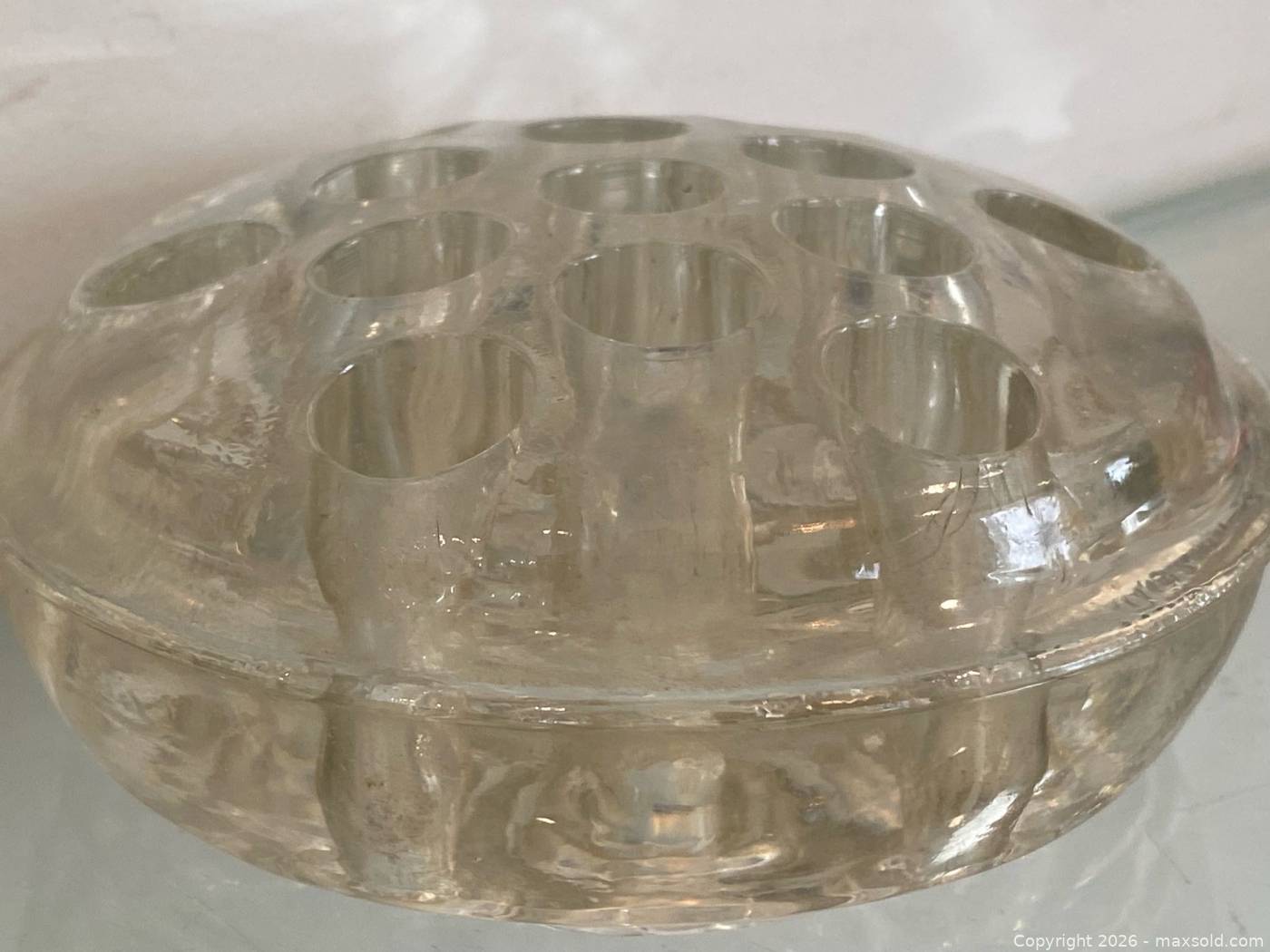 Vintage domed glass flower frog | Maxsold