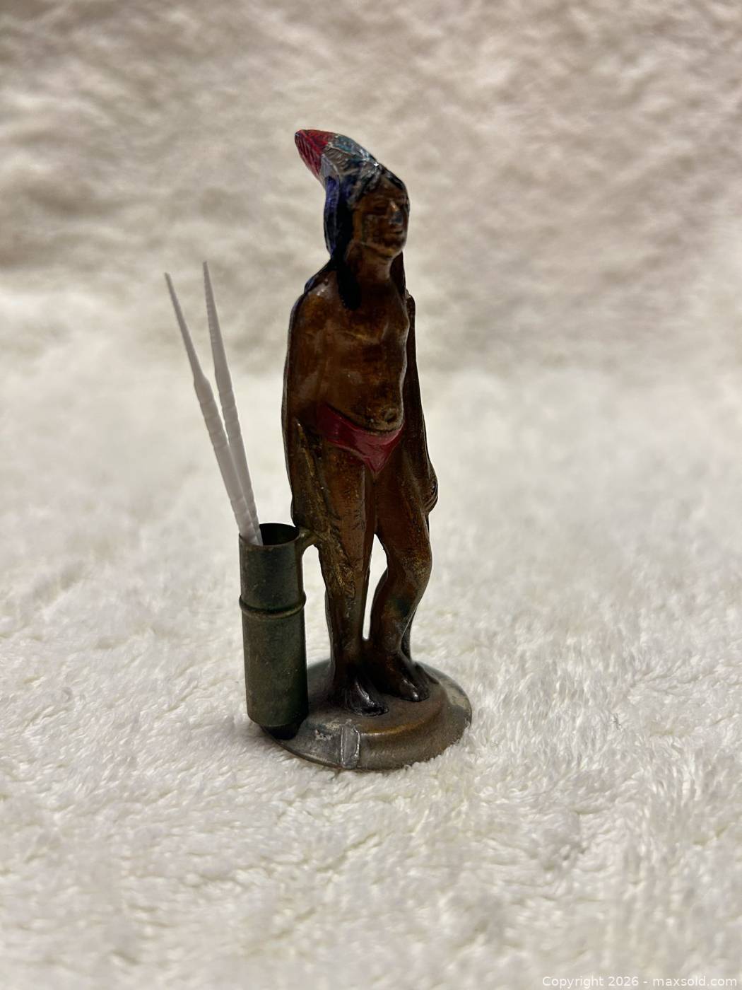 Cast Metal Indigenous Man Holder, 3.5" | Maxsold