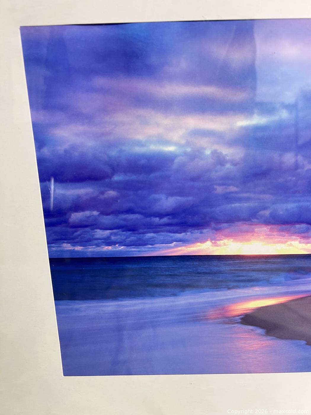 Framed Beach/Ocean Sunset Photographic Print 20" x 16" | Maxsold