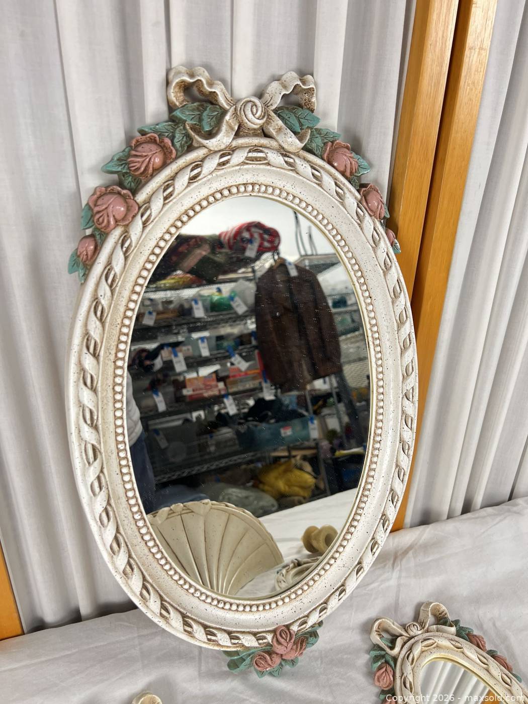 Rococo-style composite wall mirrors with sconces | Maxsold