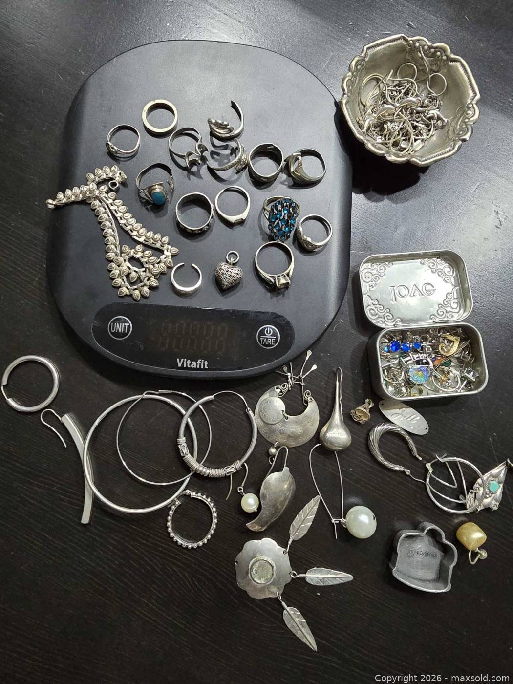 Scrap sterling silver jewelry 190g | Maxsold