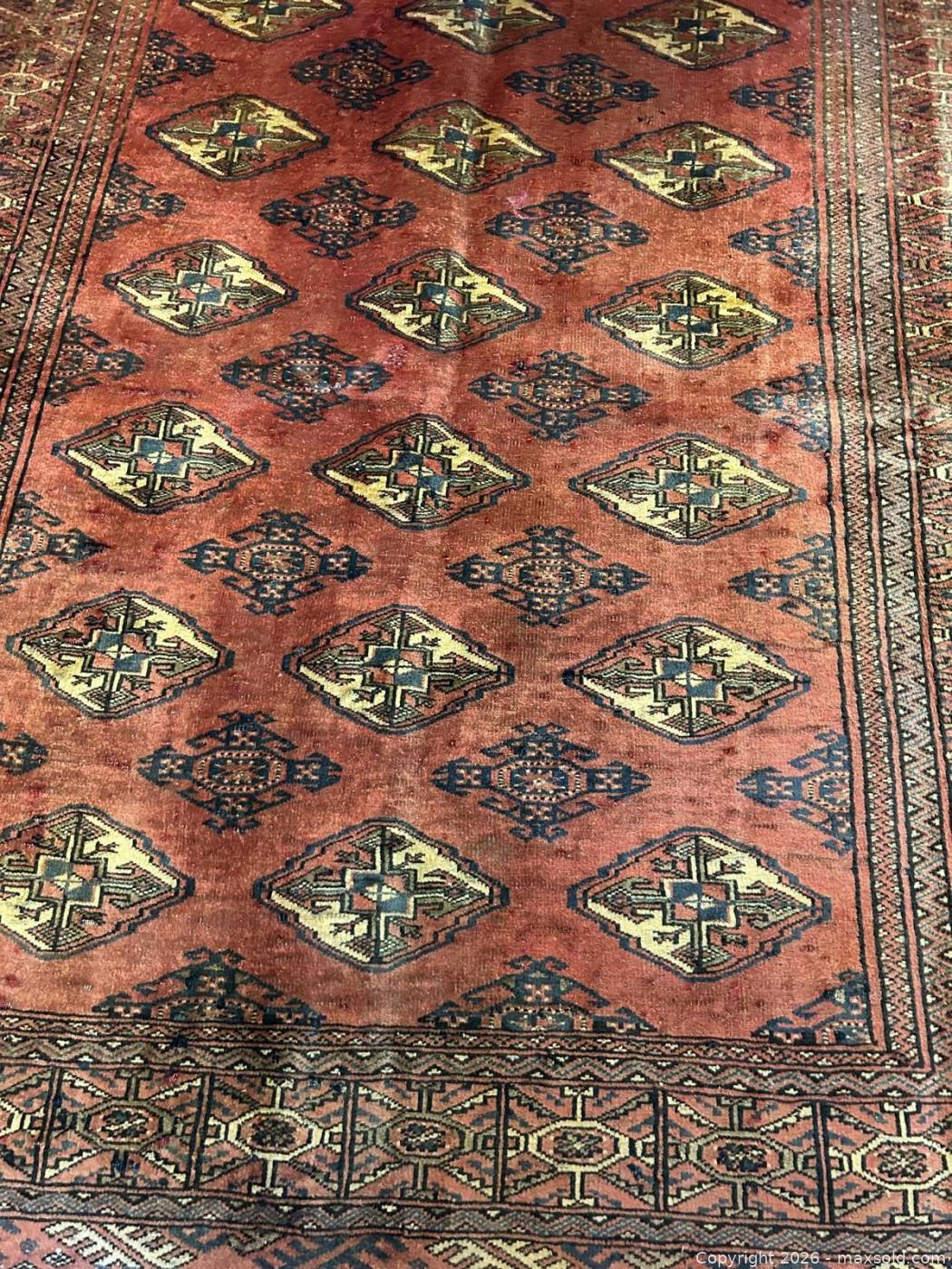 Vintage Persian Bokhara rug 5x4 ft | Maxsold
