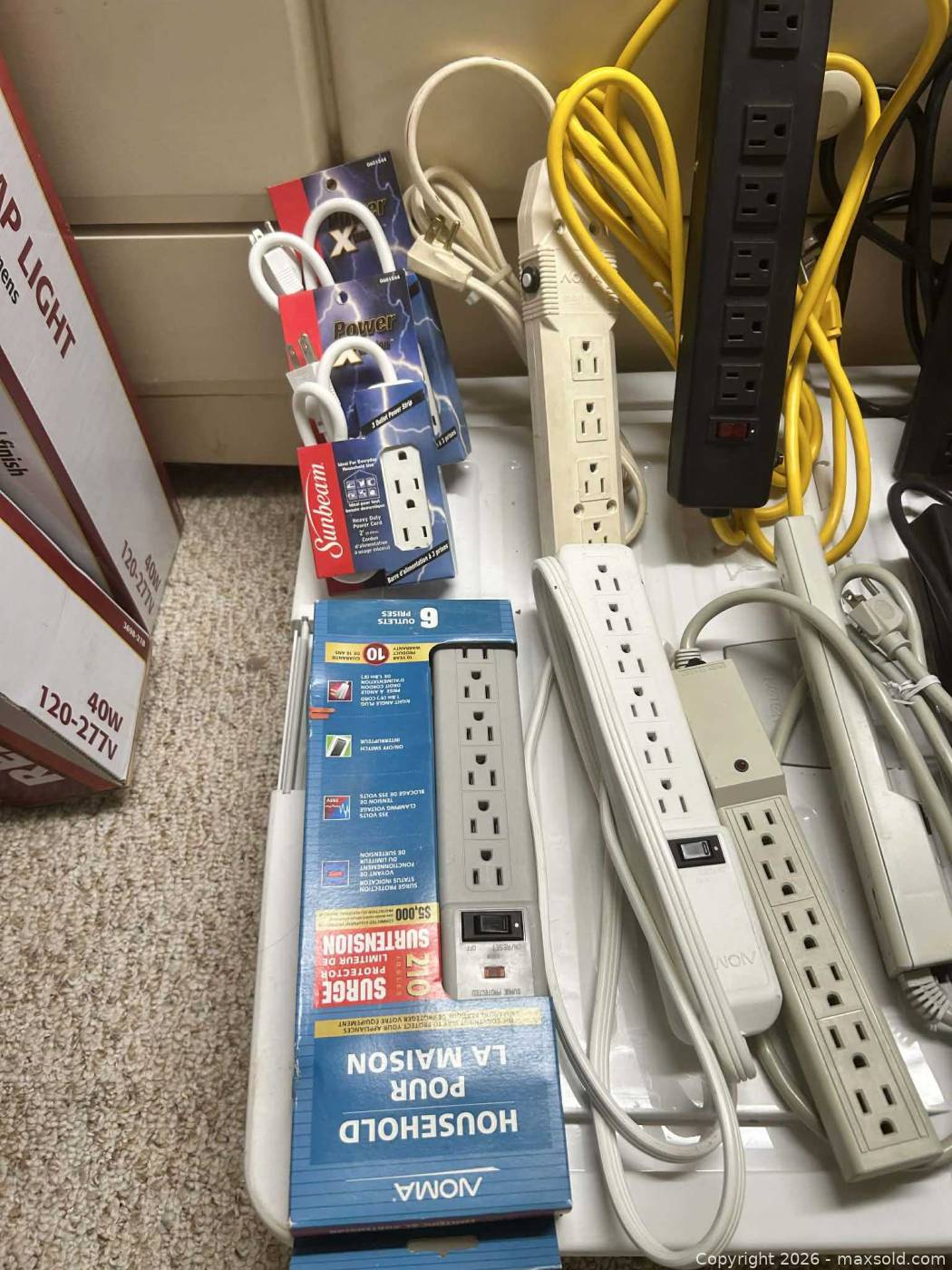 Power bars, extension cords, electrical accessories lot | Maxsold