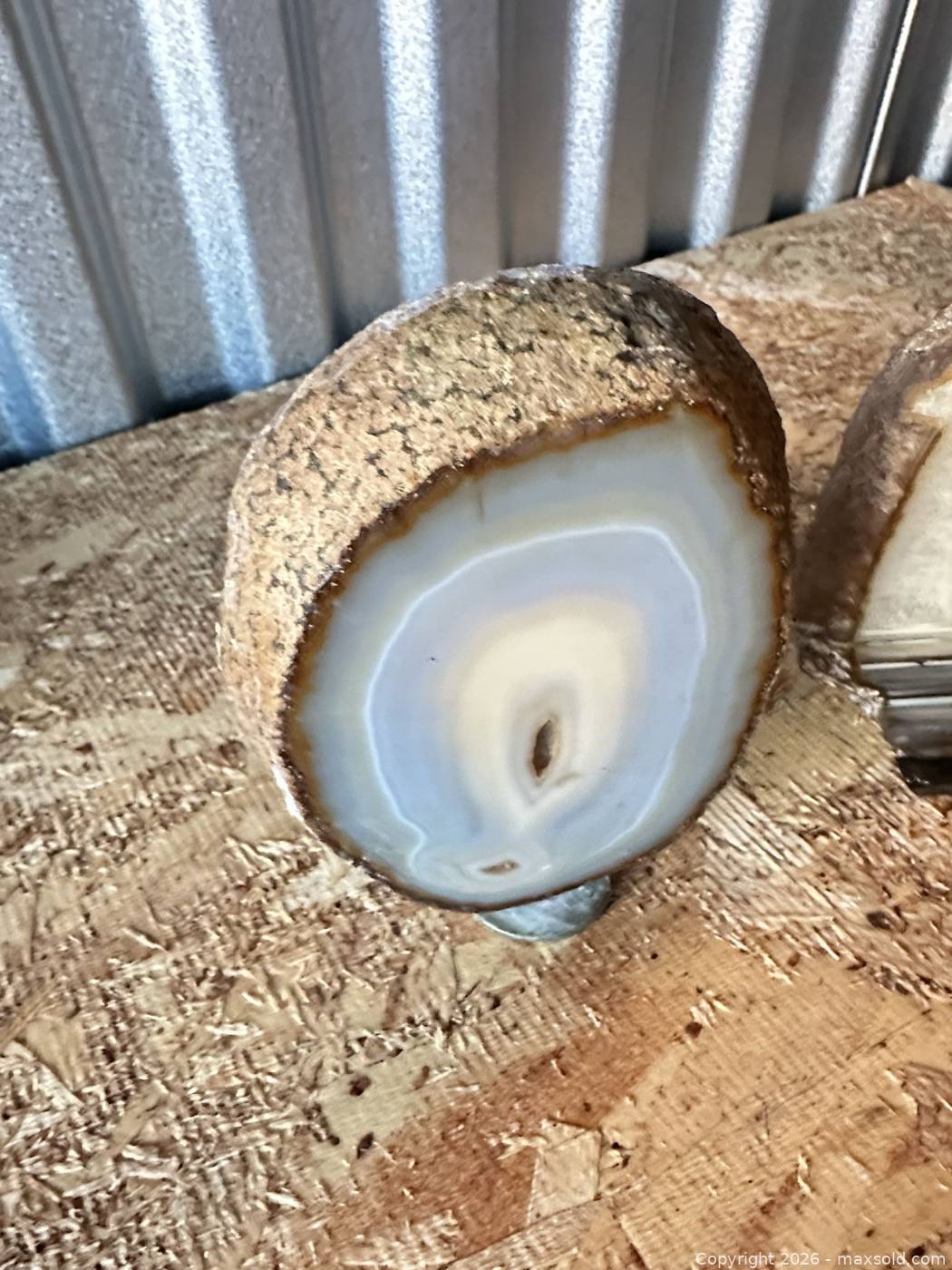 Polished Agate Geode Slice Pair | Maxsold