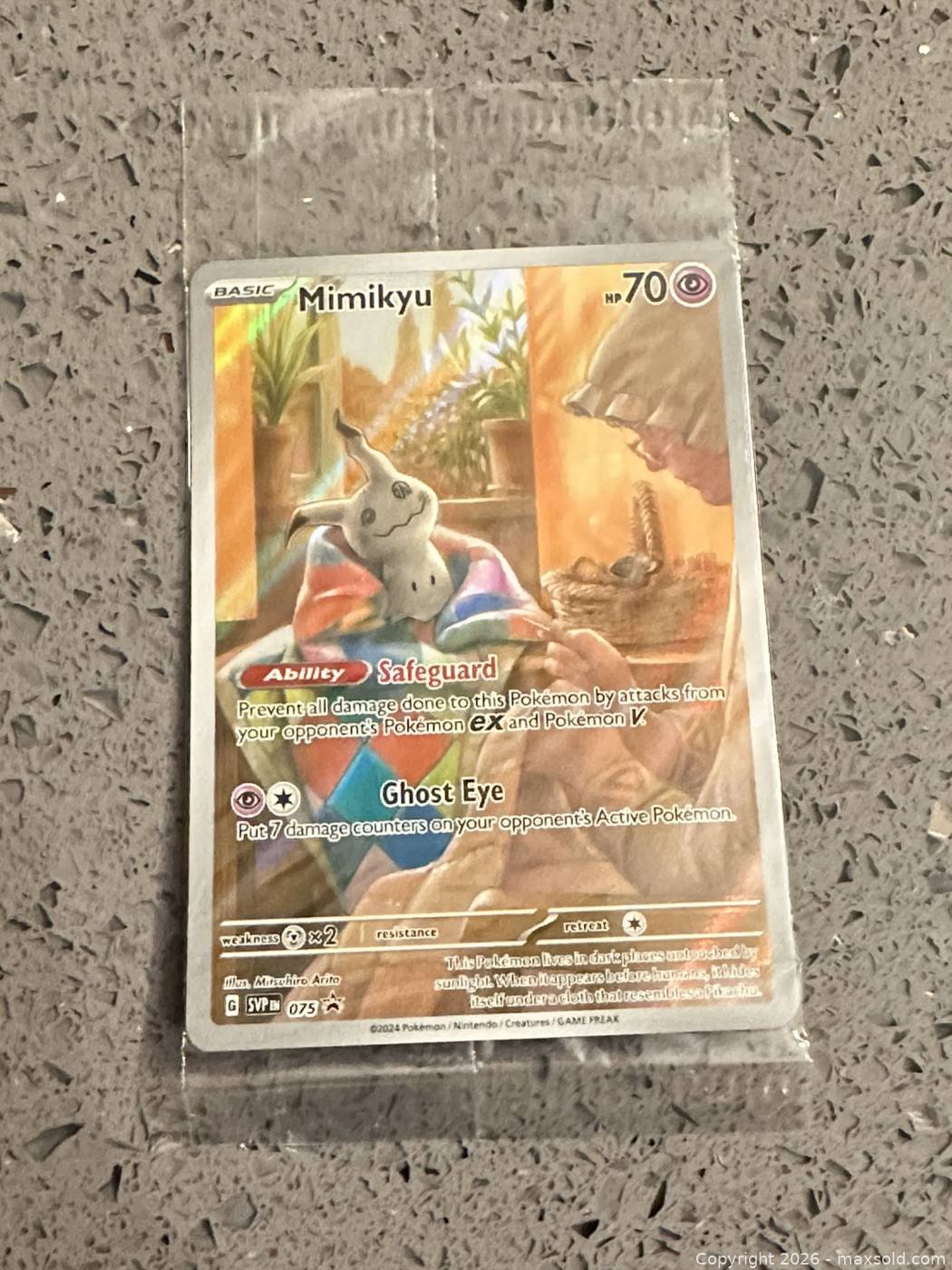 Mimikyu sealed Pokémon promo card | Maxsold