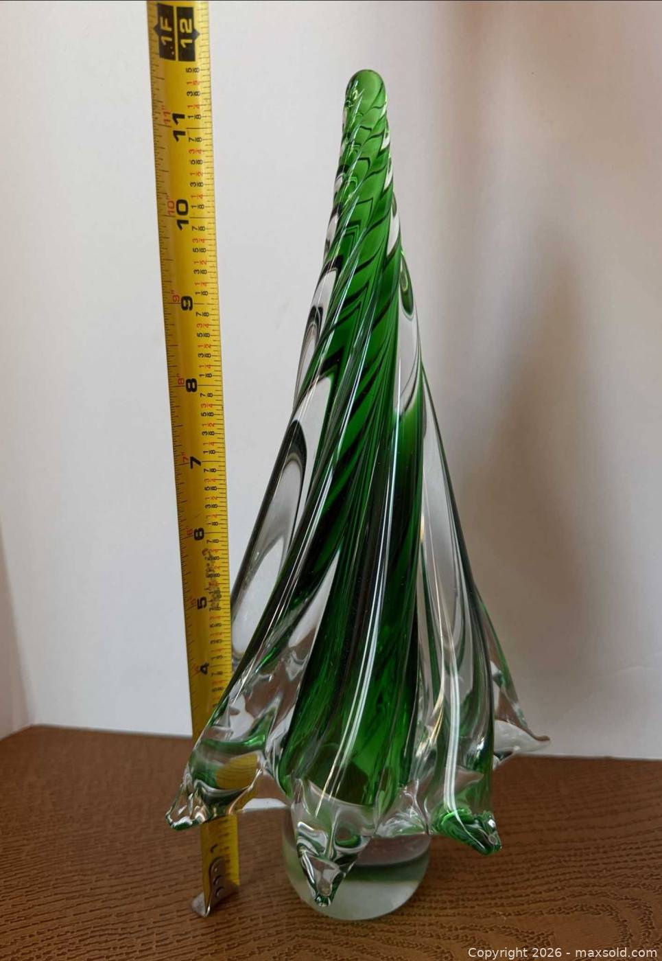 Art glass Christmas tree paperweights trio | Maxsold