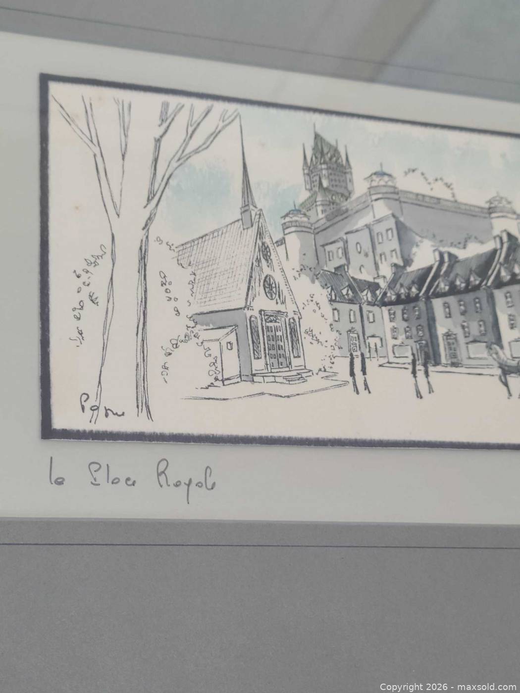 Serge Paque "Le Bloc Royal" watercolor 1974 | Maxsold