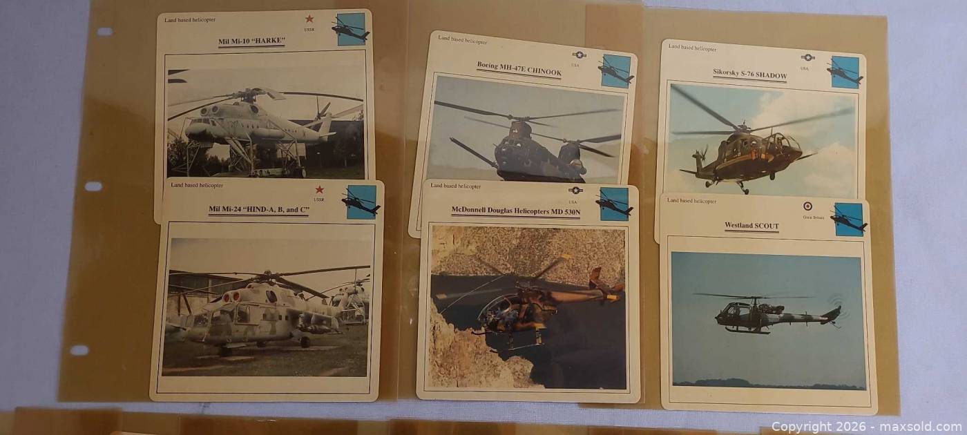 Approx. 20 loose aircraft fact cards | Maxsold