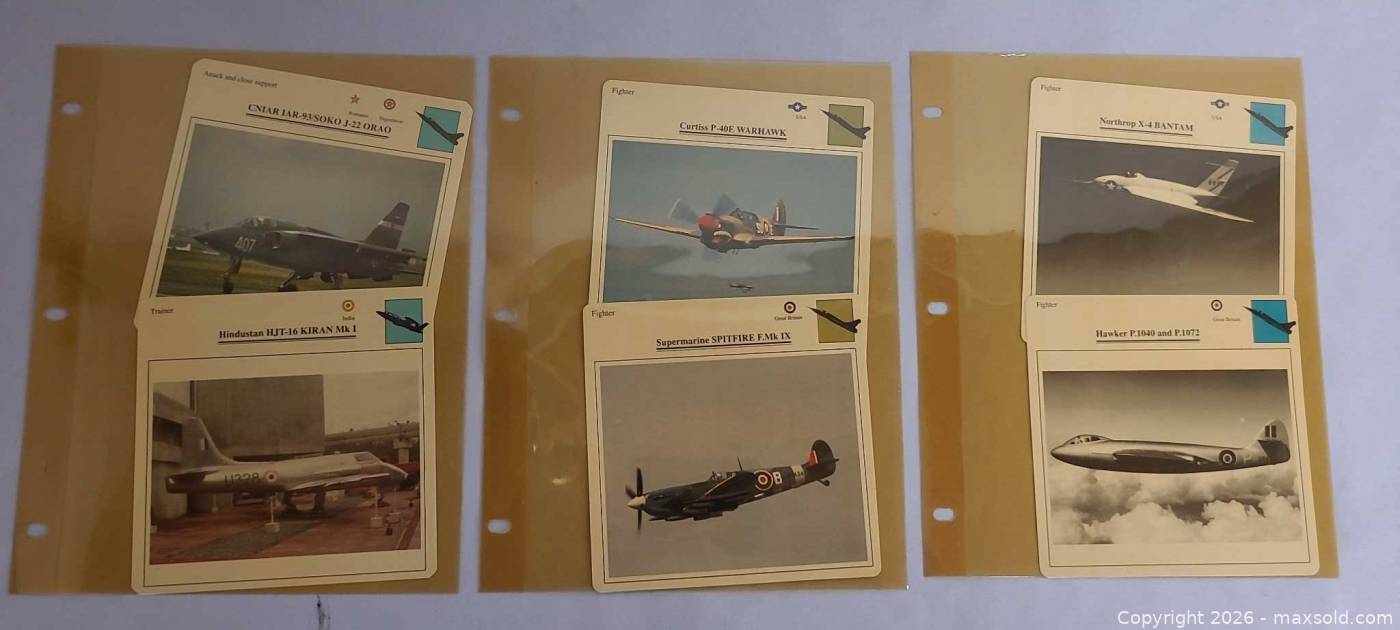 Approx. 20 loose aircraft fact cards | Maxsold